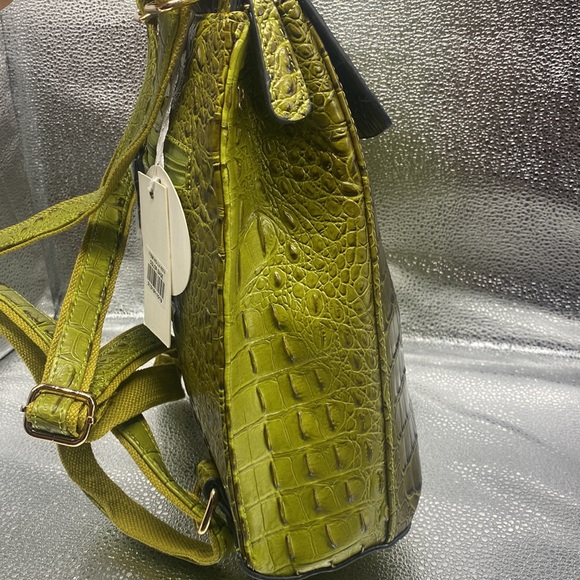 VIRAGO | Bags | Nwt Vegan Leather Sage Croc Convertible Backpack | Poshmark